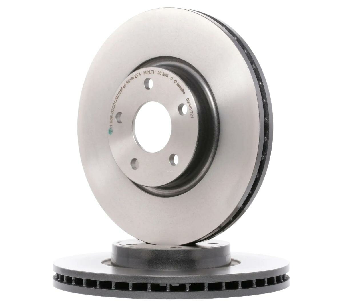 Диск тормозной BREMBO 09. A427.21 передний вентилируемый, 300x26 мм, 5 отверстий, Ford Mondeo IV 1.6-2.5 07-14