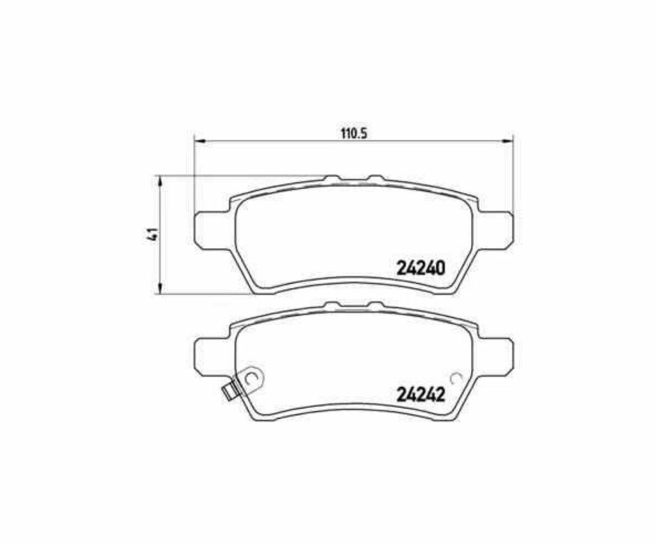 Колодки тормозные BREMBO P56060 задние с датчиком, Nissan Pathfinder 2.5 DCi, 4.0 03, 05-, Navara 2.5 DCi 07, 05-