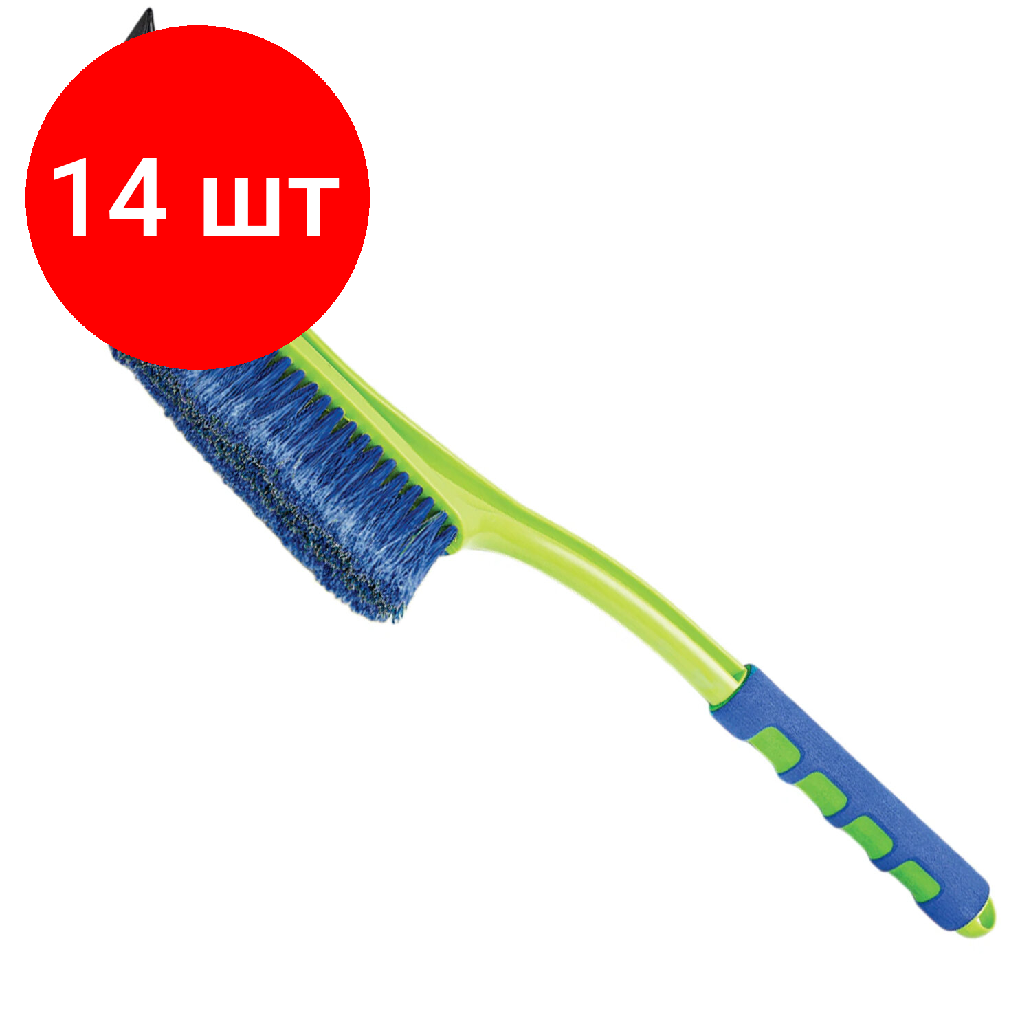 Комплект 14 шт, Щетка со скребком для снега автомобильная, мягкая щетина, 54 см, OKTAN, А3-01-05