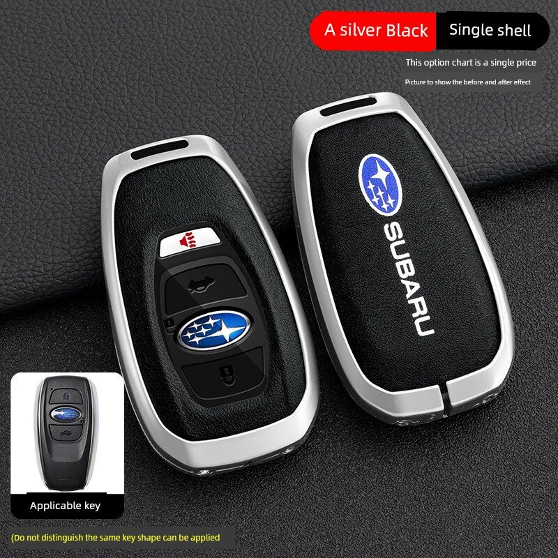 Чехол для ключей Subaru (XV, Forester, Outback, Legacy, BRZ) из высококачественной кожи с металлической застежкой