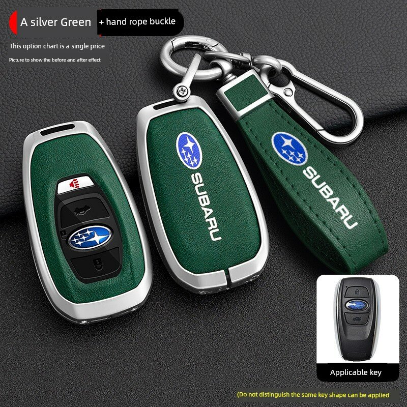 Чехол для ключей Subaru (XV, Forester, Outback, Legacy, BRZ) из высококачественной кожи с металлической застежкой