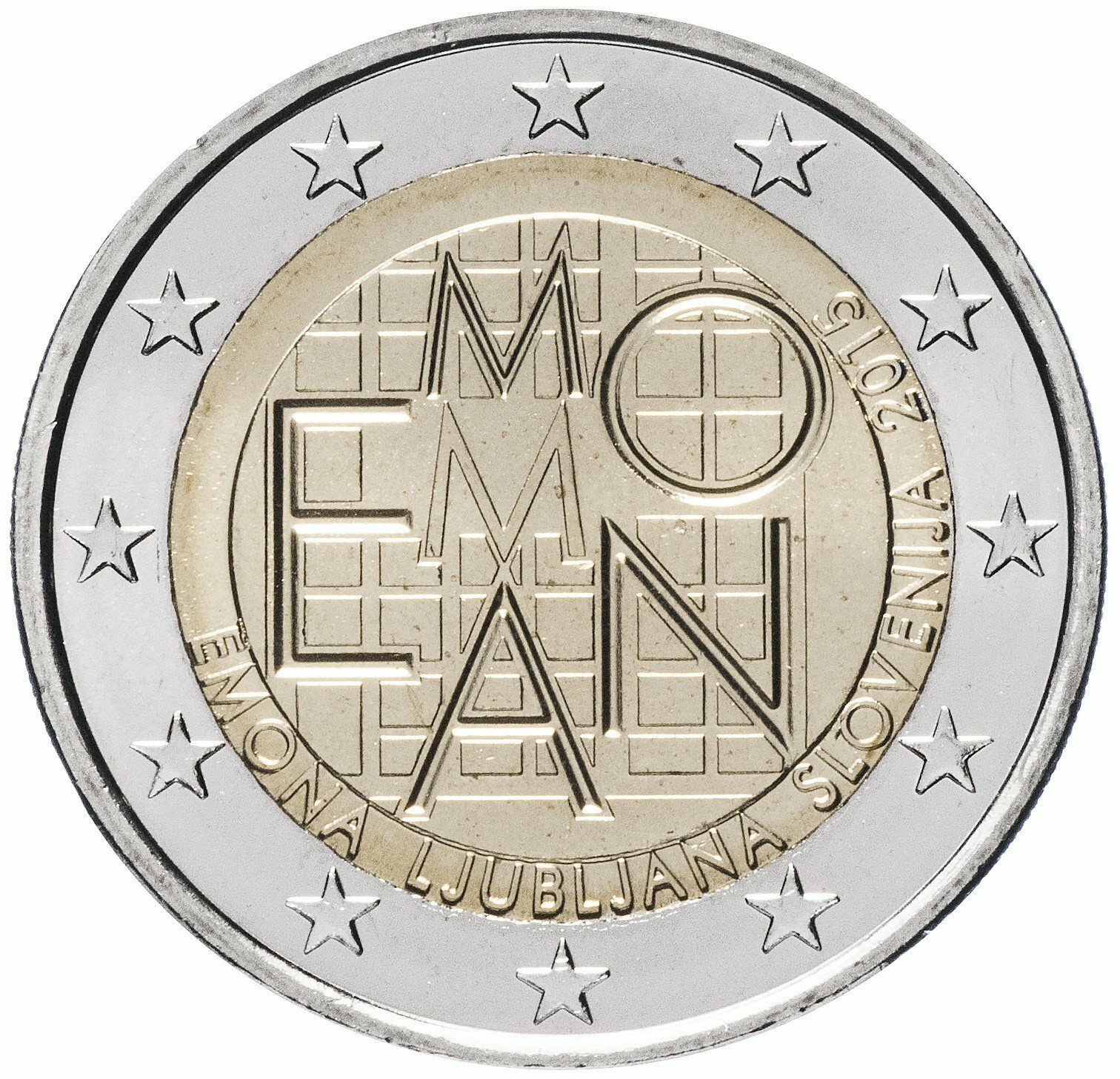 Словения 2 евро 2015 "2000 лет римскому поселению Эмона на месте современной Любляны", Биметалл, в сохранности UNC