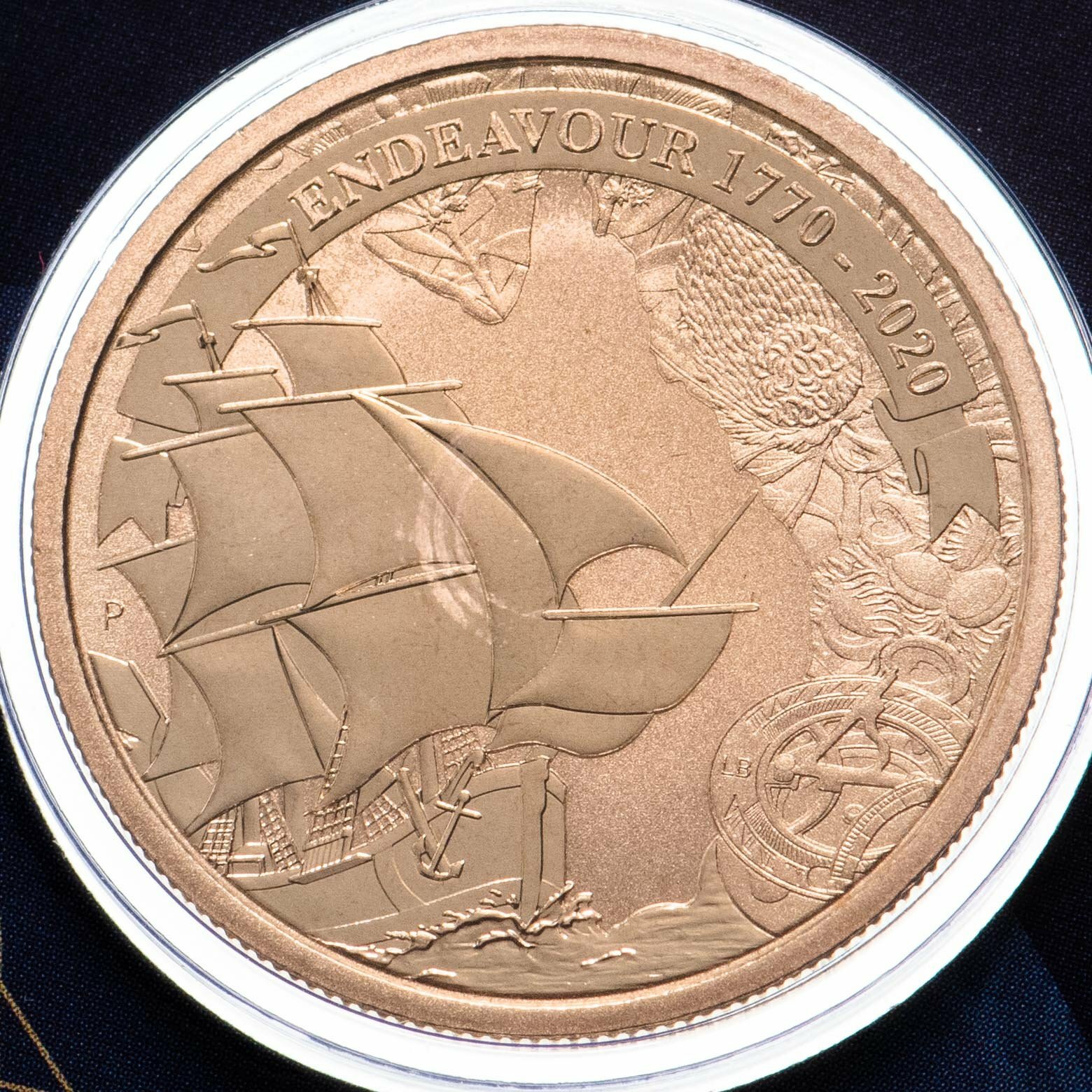Австралия 1 доллар 2020 "История навигации-250-летия путешествия корабля Индивор", Алюминиевая бронза, в сохранности UNC