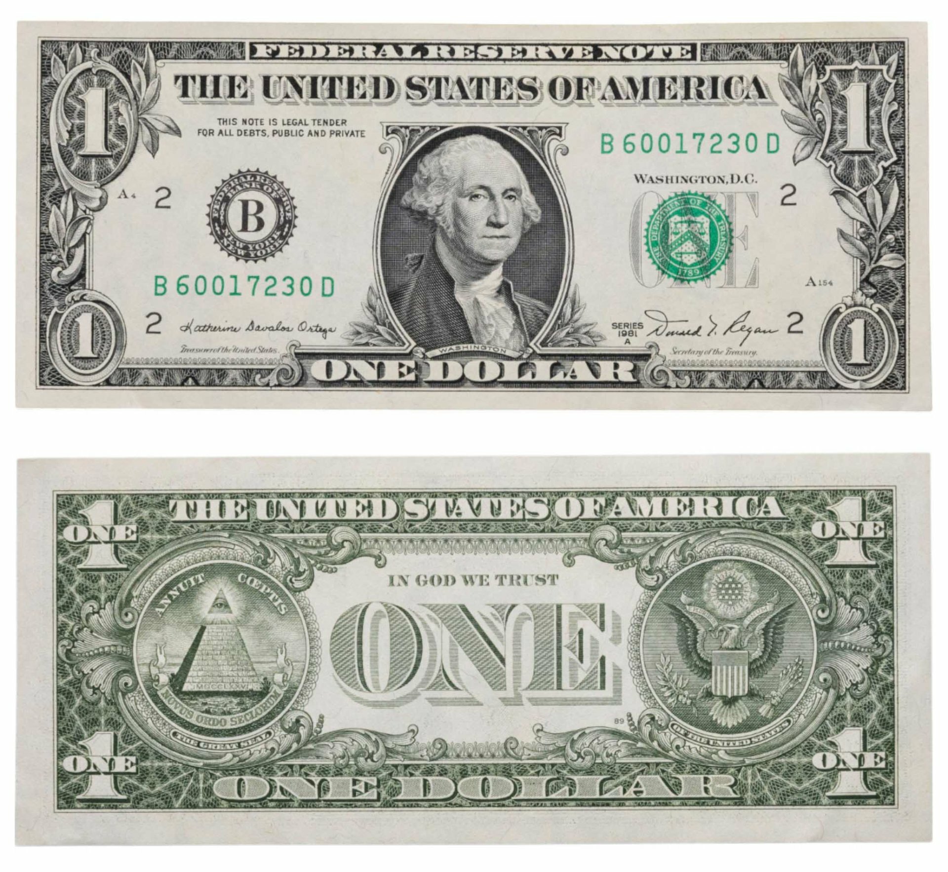 США 1 доллар 1981А года Pick 468b B-Нью Йорк