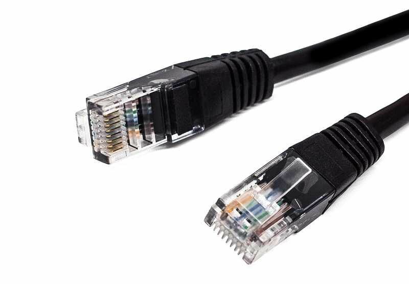 Кабель патч-корд Filum U/UTP 5e кат. 1м 26AWG(7x0.16 мм), омедненный алюминий (CCA), PVC, чёрный FL-U5-1M-BK