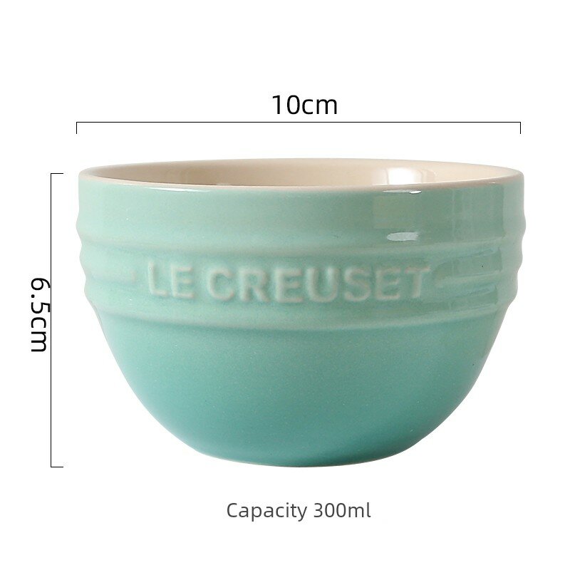 LECREUSET 10см эмалированная чашка для мороженого с подглазурной росписью, цвет Azure, детский завтрак