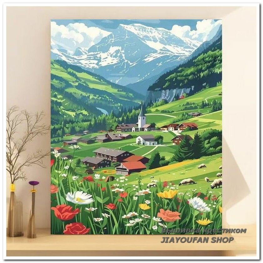 Набор для вышивания крестом, 14 Канiteй (14CT), канва 50x60 см, готовая вышивка 40x50 см