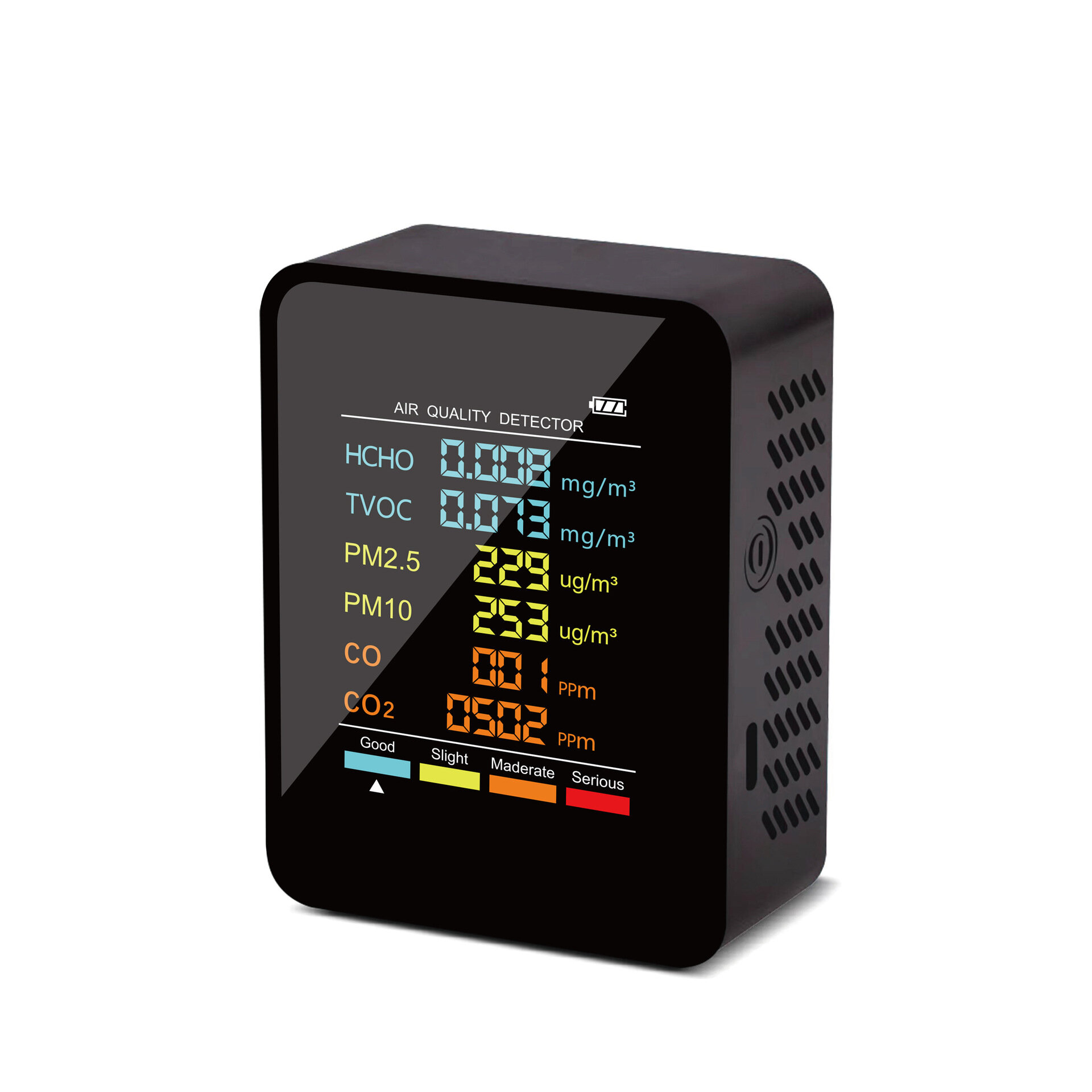 Монитор качества воздуха, настенное крепление, дисплей, USB, 9 см x 7 см x 3.5 см