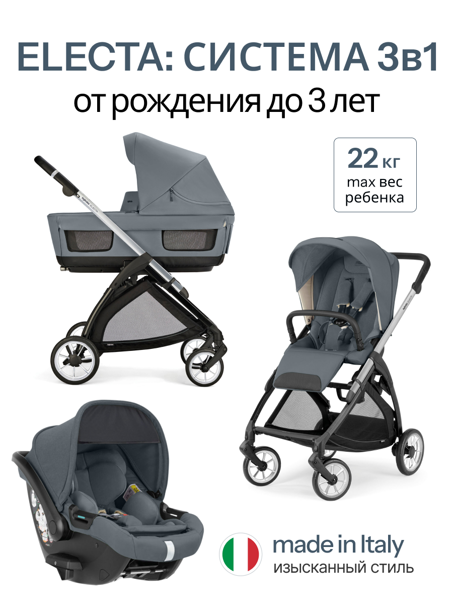 Коляска 3 в 1 Inglesina Electa Union Grey