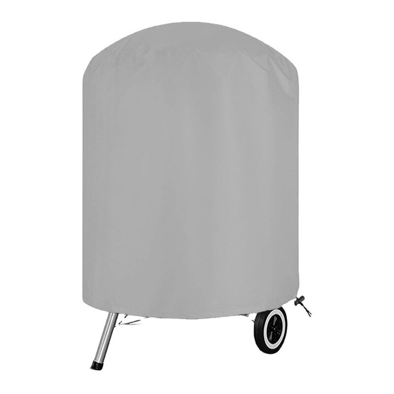 Крышка для барбекю, коптиля, печи, гриля, вытяжки, козлика для открытом воздухе, водонепроницаемая, кросс-бордерная, круглая (Серебристая, 58x77 см)