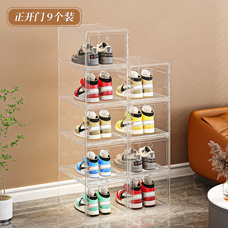 ⭐Прозрачная коробка для обуви, коробка для хранения обуви, экономия пространства, антиокислительная коллекция, обувной шкаф с магнитным боковым открыванием, демонстрация обуви для интернет-знаменитостей⭐