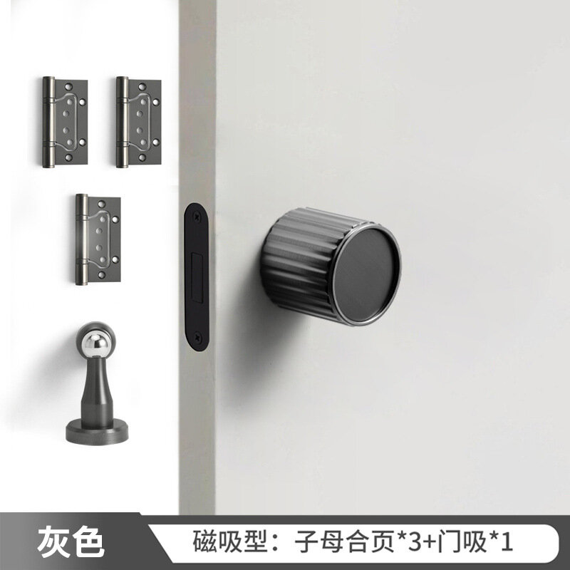 Минималистичный замок круглой формы для спальни, невидимый дверной замок, бесшумный магнитный присоска, экологичный домашний деревянный дверной универсальный дверной ручка