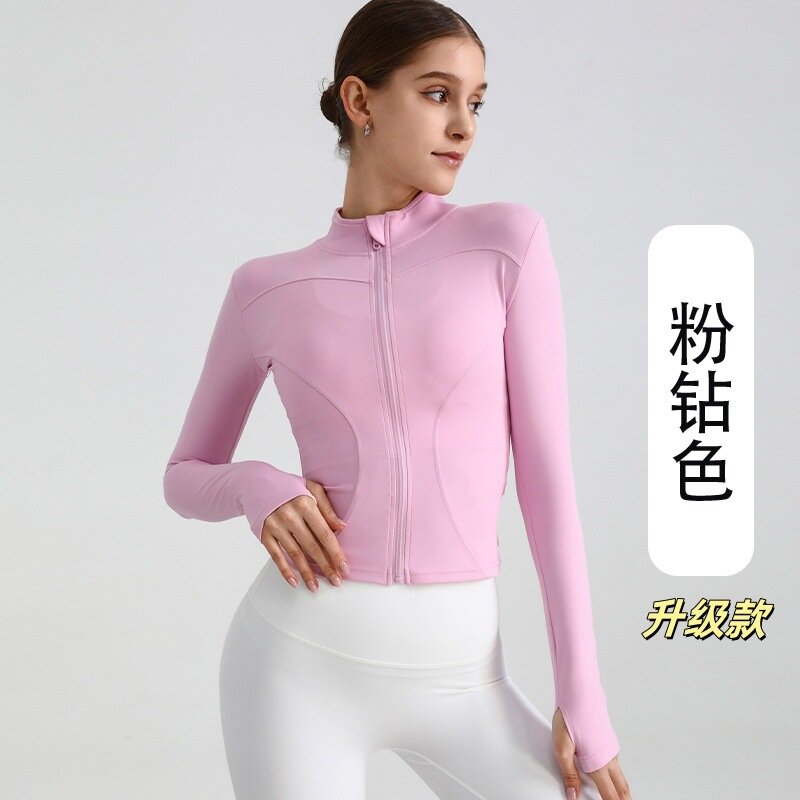 2025 Лулу, стильный облегающий спортивный костюм с длинным рукавом для осени и зимы, защитный куртка для бега на улице, фитнес-куртка для йоги для женщин