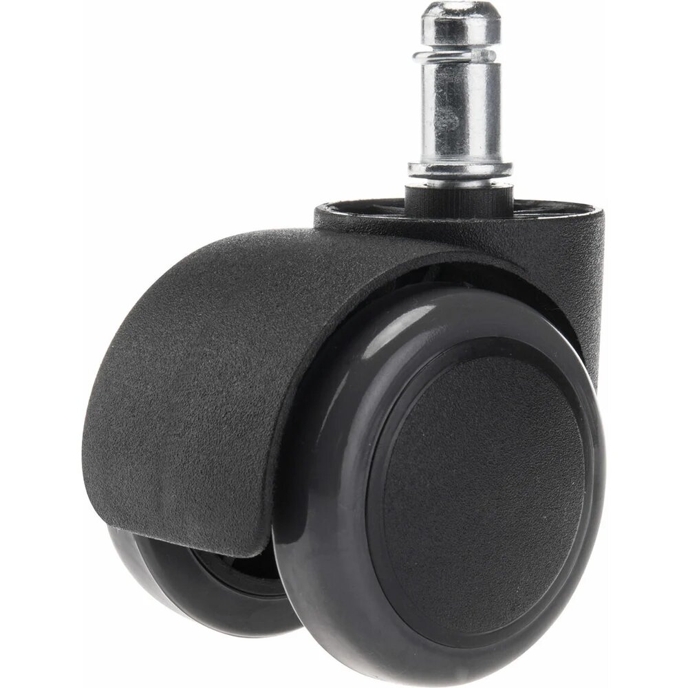 Колеса (ролики) для кресла офисмаг прорезиненные, комплект 5 шт, шток d11 мм, черные, в пакете, WBZ, 533083