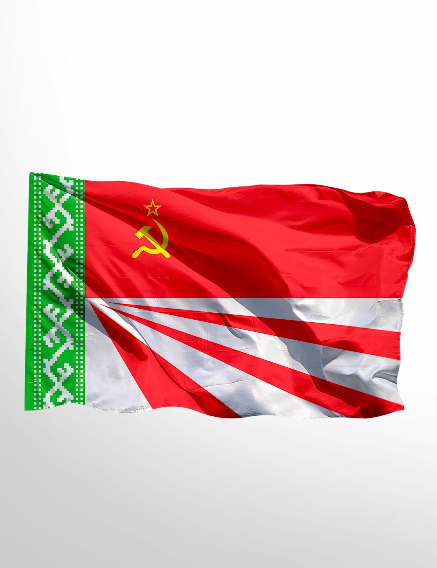 Флаг чсср (Чернорусская Советская Социалистическая Республика) Арма Arma 2, 70х105 см на шёлке для ручного древка