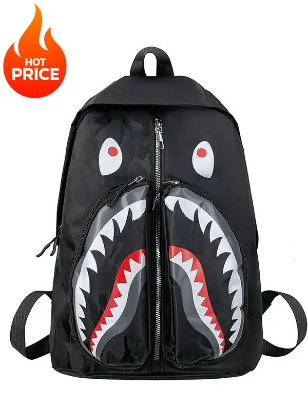 BAPE Рюкзак, мужской, женский, черный, нейлон, высота 43 см, ширина 30 см, глубина 14 см — фото 1