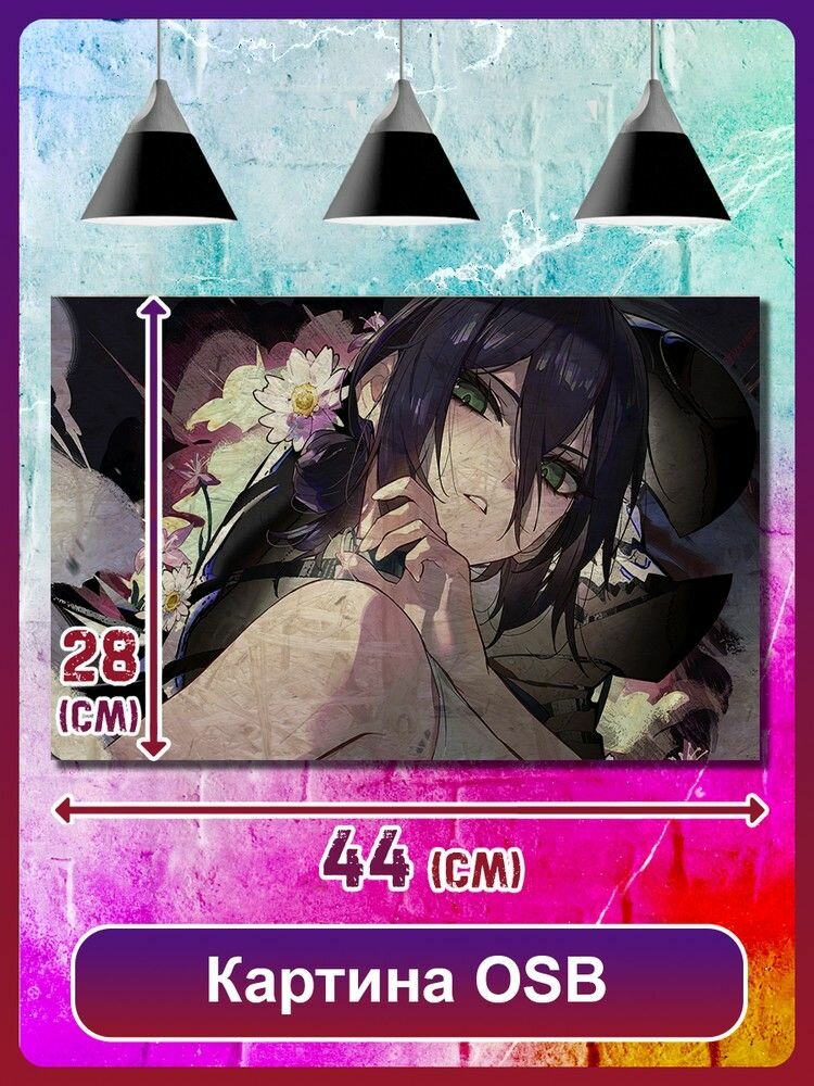 Картина интерьерная на рельефной доске ОСП аниме Человек бензопила история Резе (chainsaw man, бомба) - 52601082