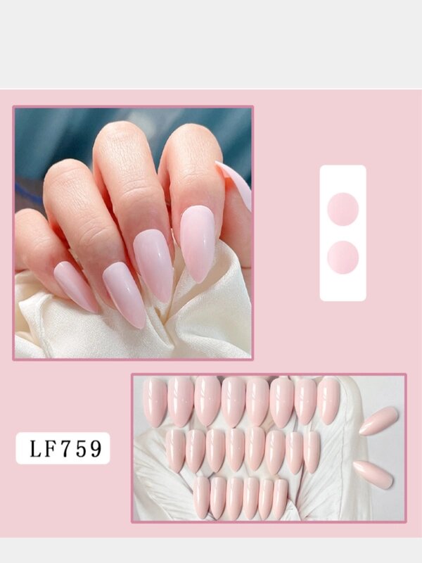 Накладные ногти для выпускного / миндаль, прямоугольник - 24 шт. - 28 шт