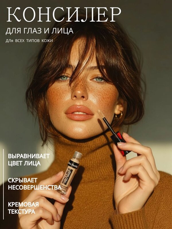 Консилер для лица и кожи вокруг глаз, тональный корректор, матирующая основа