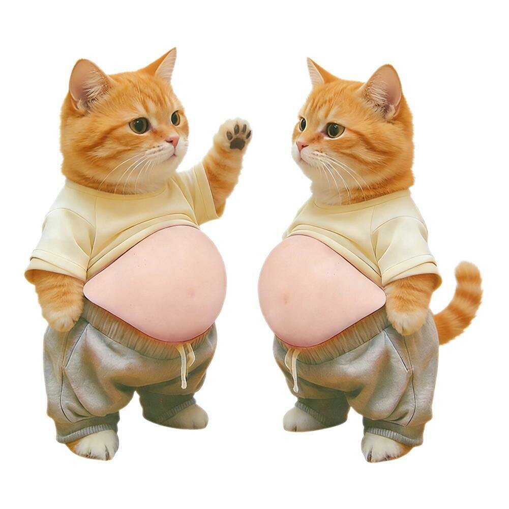 3D милая кошечка, эластичная наклейка на большой живот, противоударная игрушка, средство для снятия стресса.