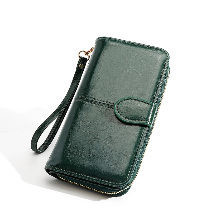 Женский кошелек 2026 новая модель на молнии, кожаный кошелек с замком, сумка для телефона, новая кожаная сумка-клатч