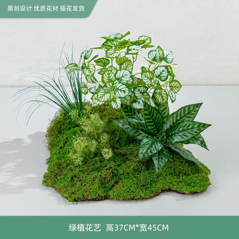 Лесной стиль миниатюрного ландшафта, искусственные зеленые растения, мох, декор для гостиной, искусственные растения, оформление окна, атмосферный пейзаж