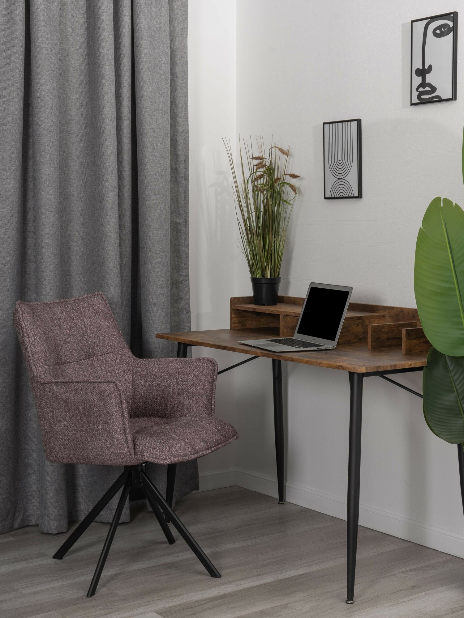 Кресло обеденное мягкое поворотное TetChair Lutz/Луц опора 360, велюр/букле, shape wood rose