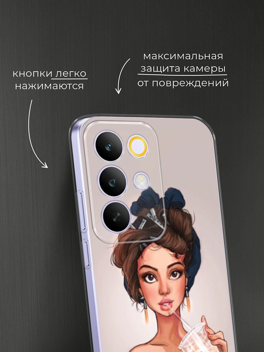 Чехол на Realme C85 Pro / Реалми C85 Про с принтом Девушка с фраппе — фото 1