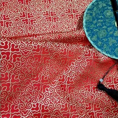 Китайская красная парча, хлопок, полиэстер, для пошива