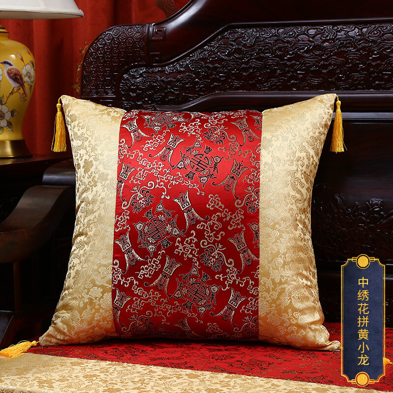 Новая подушка в китайском стиле, красная подушка для деревянного стула, подушка для дивана, подушка для окна, подушка для головы, подушка для спины, подушка для талии, чехол с узором дракона