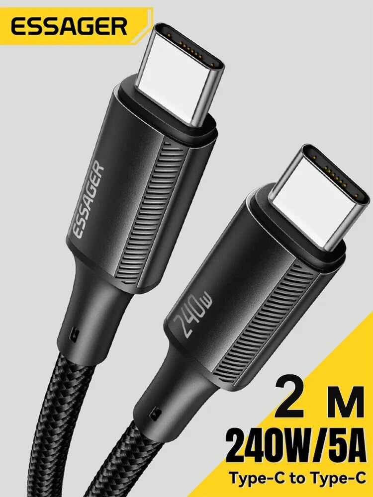 Кабель для мобильных устройств USB Type-C/USB Type-C, 2 м, черный