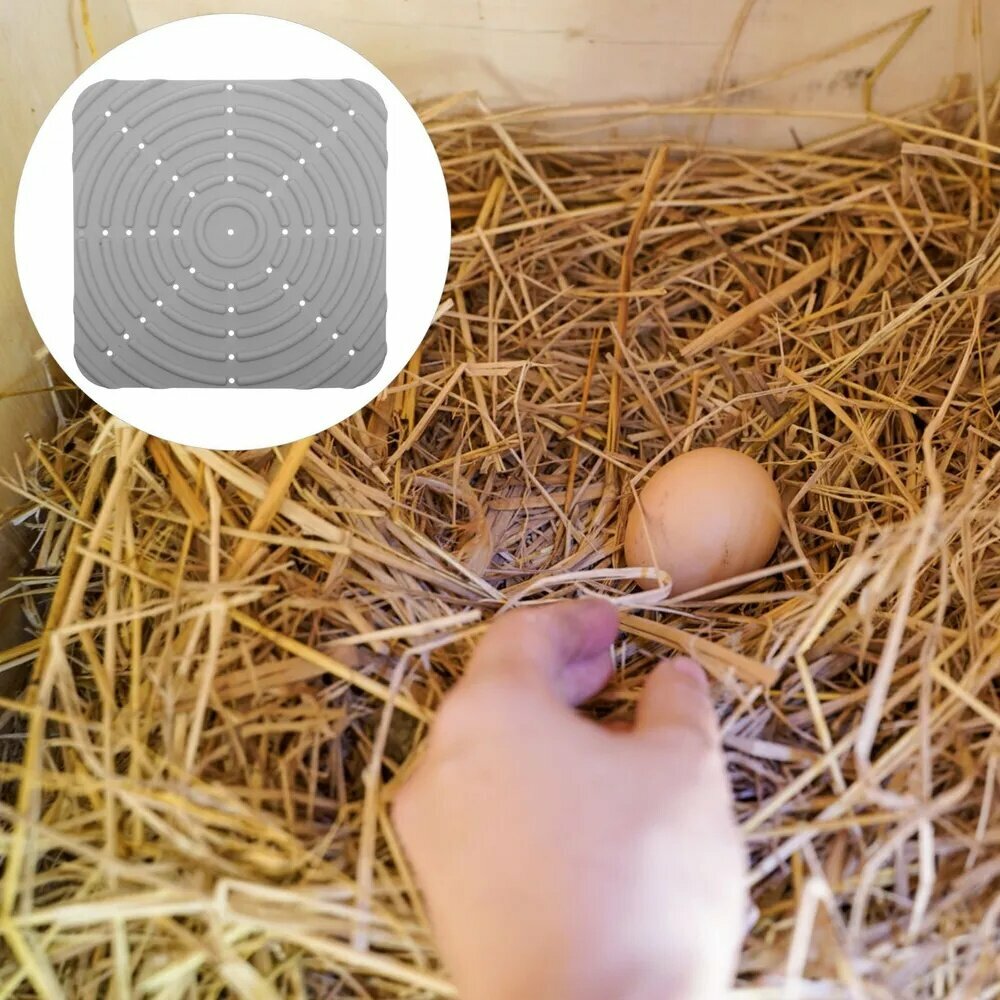 Серый силиконовый коврик для гнезда курицы, многоразовый, для домашнего содержания