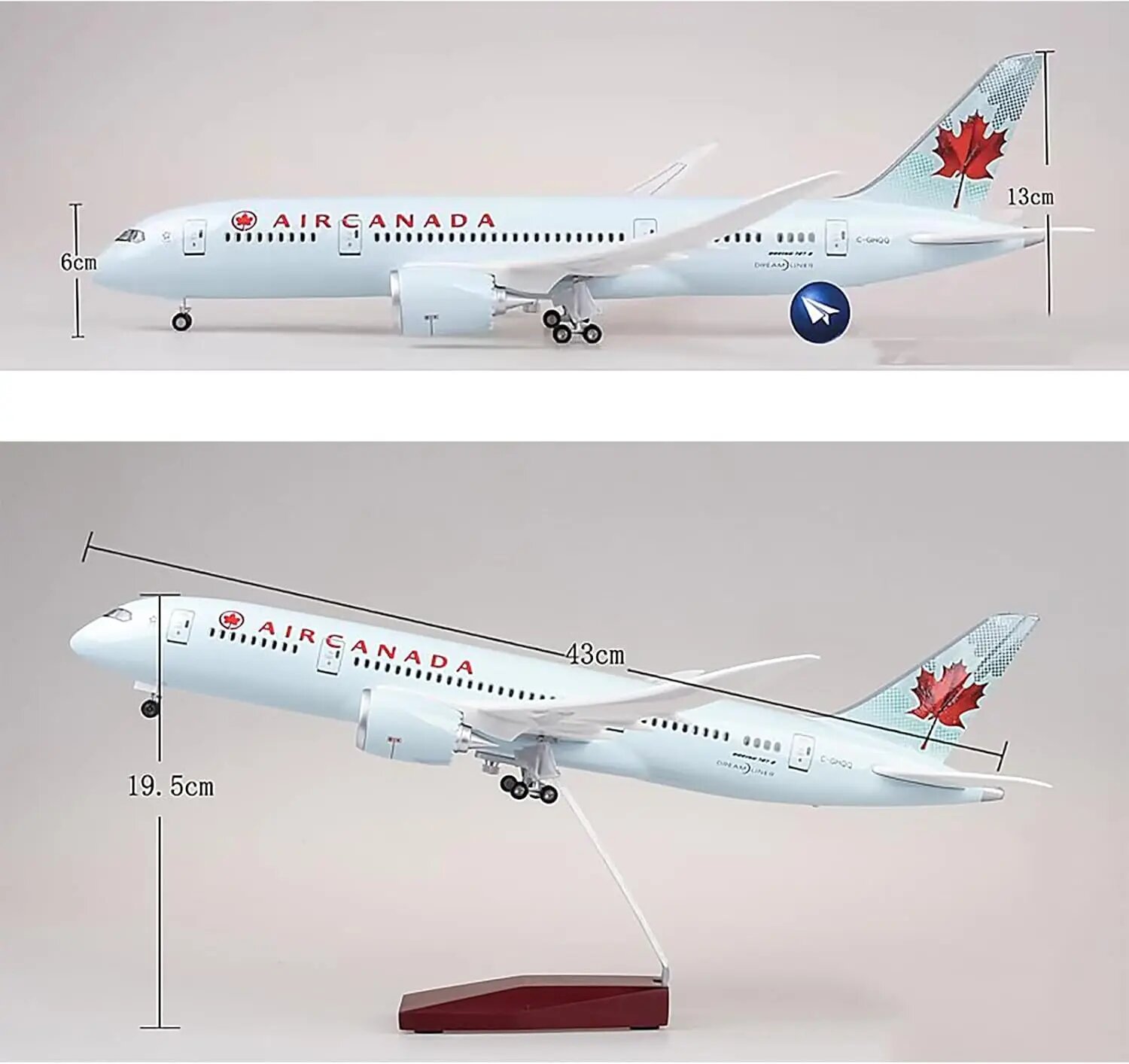 Модель самолета Air Canada Boeing 787, Размер: No light