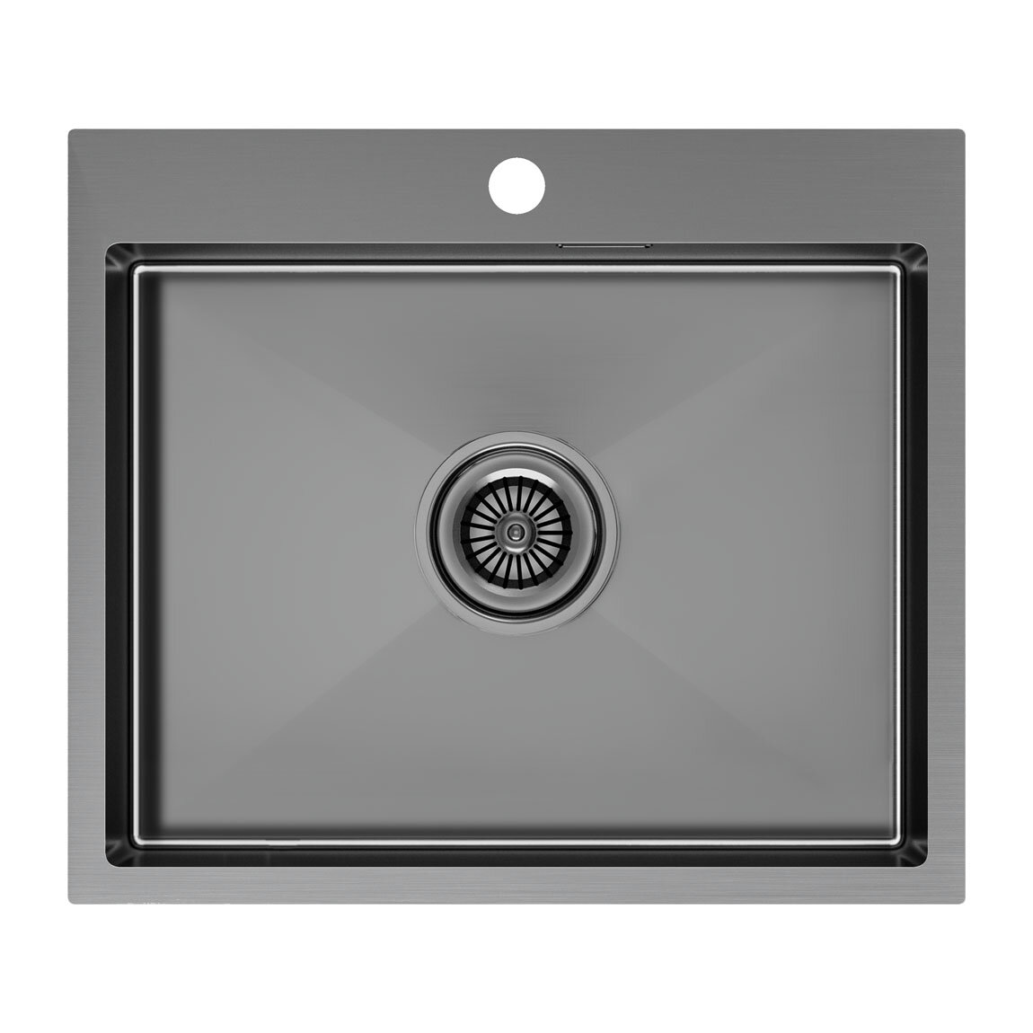 Кухонная мойка Paulmark KRONER 59 PM215951-GM вороненая сталь Нержавеющая сталь