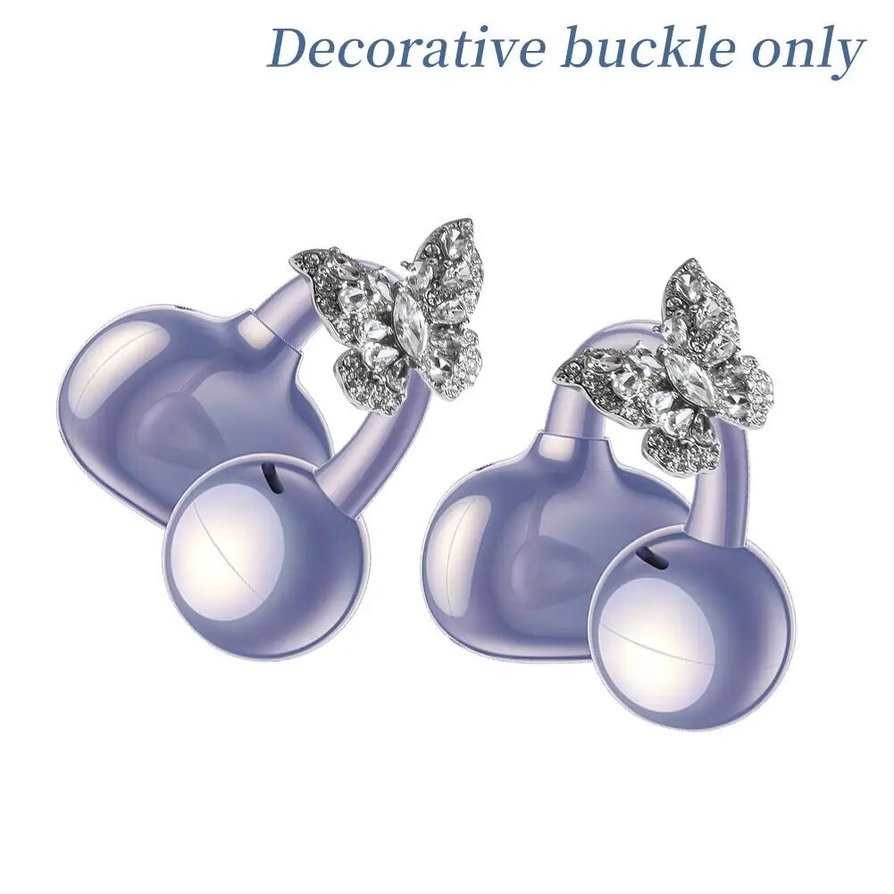 Модные клипсы для наушников с бриллиантами и цепочкой-фиксатором от потери, декоративные клипсы в форме бабочки для Airpods