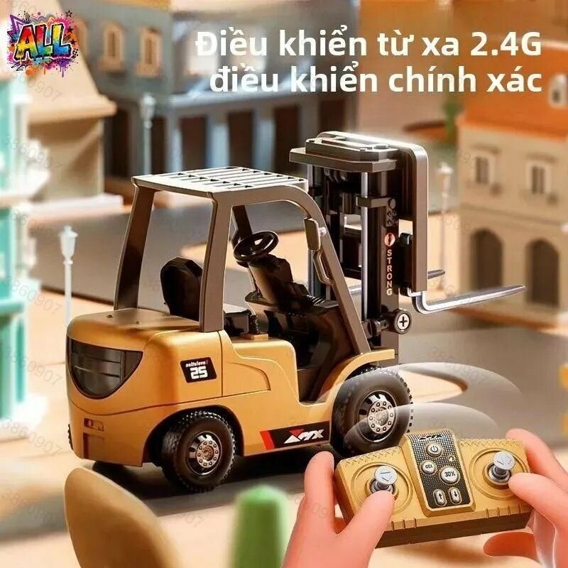 Мини-погрузчик с дистанционным управлением из сплава, настольный, для подъёма грузов, радиоуправляемый, инженерный, маленький автомобиль, детский, для мальчиков, игрушечный штабелер