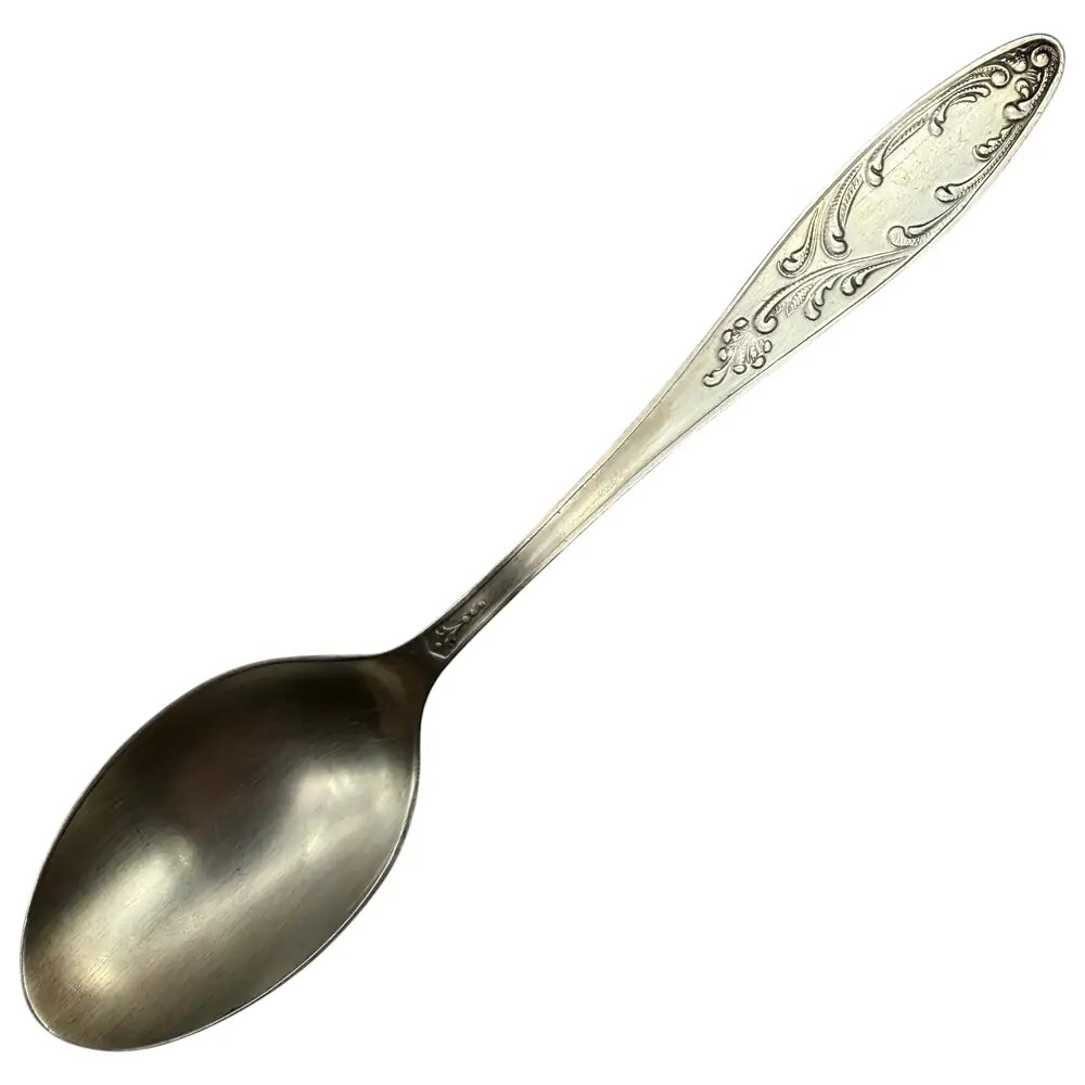 Ложка десертная "Пламя", 17 см, 1962-1991 гг, МНЦ, Кольчугино, СССР