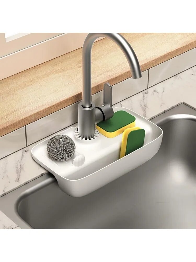 Коврик для раковины, водонепроницаемый, прямоугольный, белый, 27x14 см