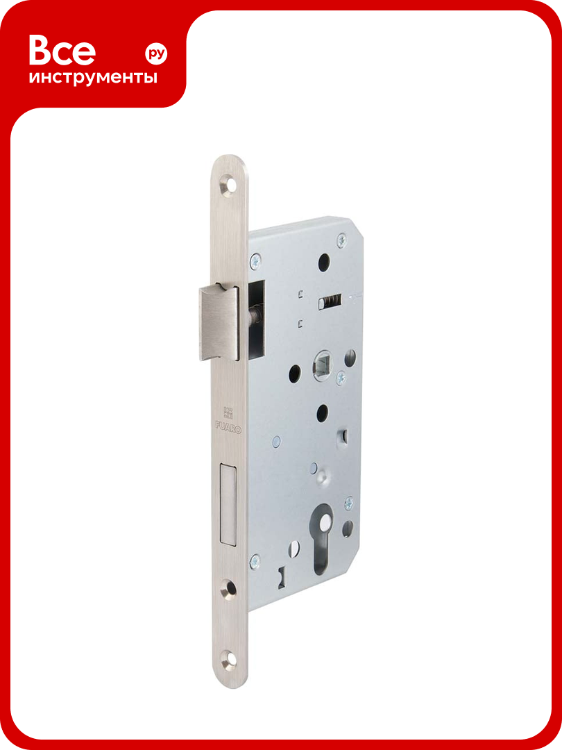 Врезной замок FUARO DD. INOX/C-55.72 45011 антивандальная конструкция, влагозащищённая защелка, уличное применение