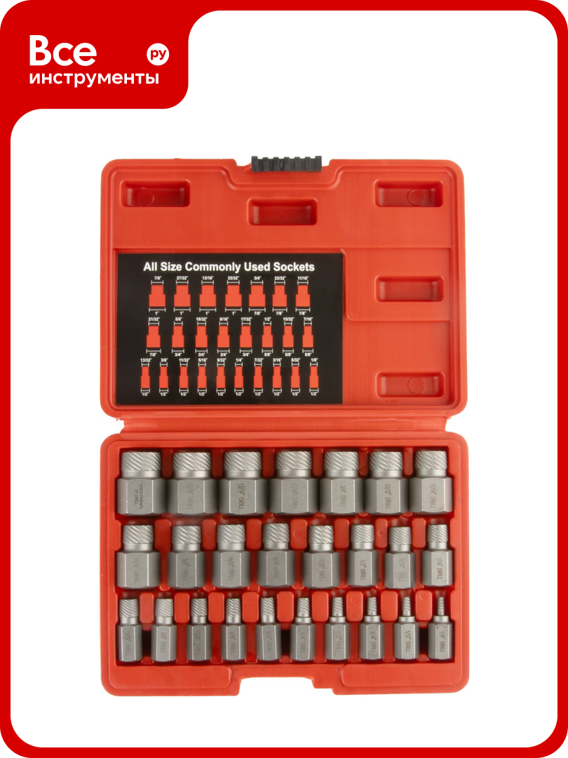 Набор экстракторов для сломанного крепежа WIEDERKRAFT WDK-214035