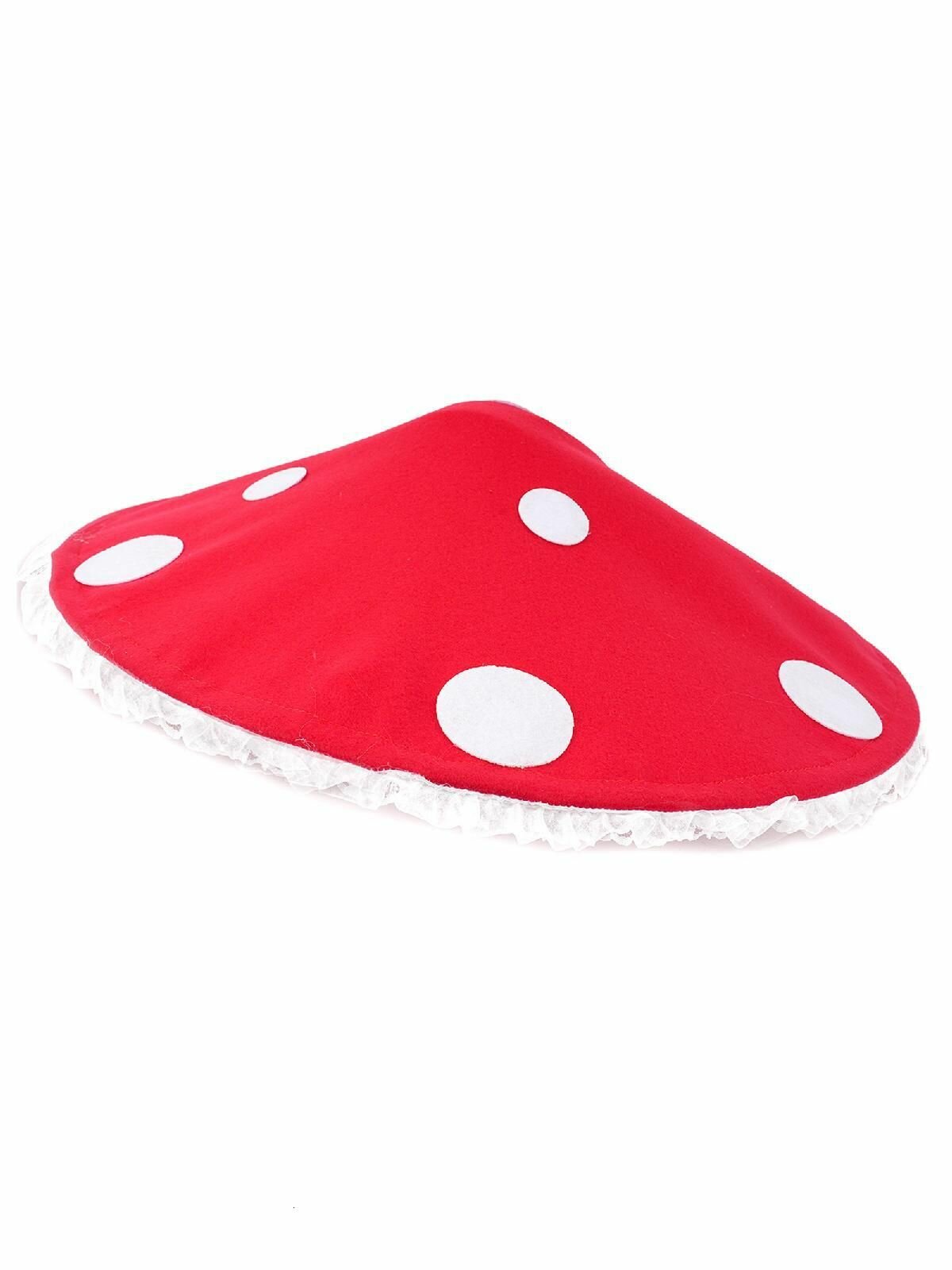 Нетканый головной убор с кружевом в виде шляпки гриба, - С кружевом