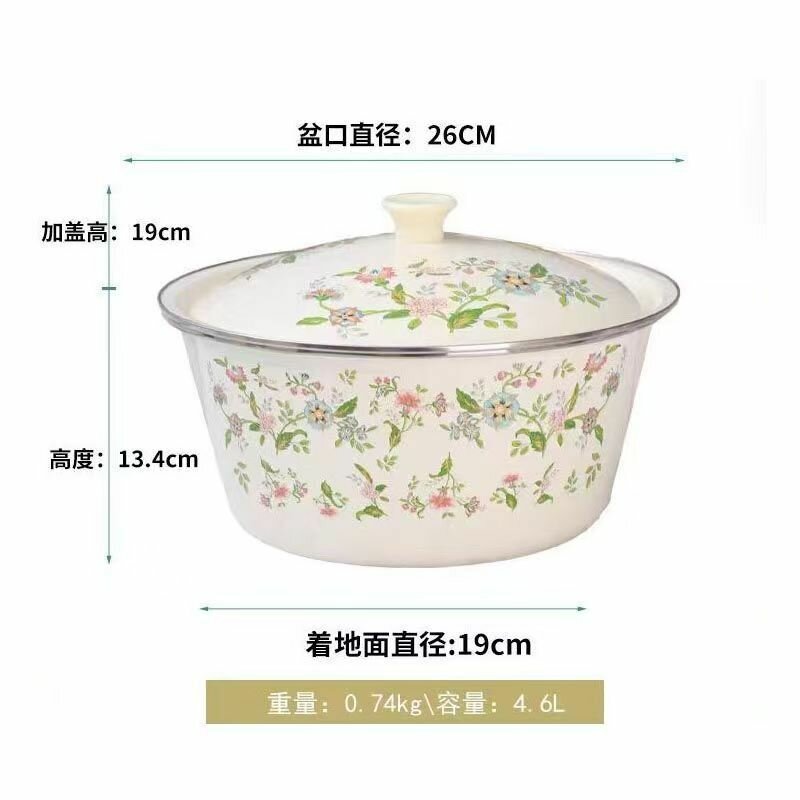 Эмалированная банка для сала с крышкой, традиционная рисовая банка, керамическая миска для кухни, контейнер для мясного масла большой емкости, миска для замеса теста, суповая миска