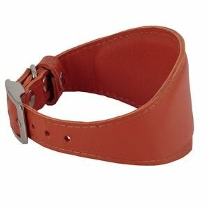 Ошейник с расширением из овечьей кожи ("селедка"), обх. шеи. 26-32см, коричневый