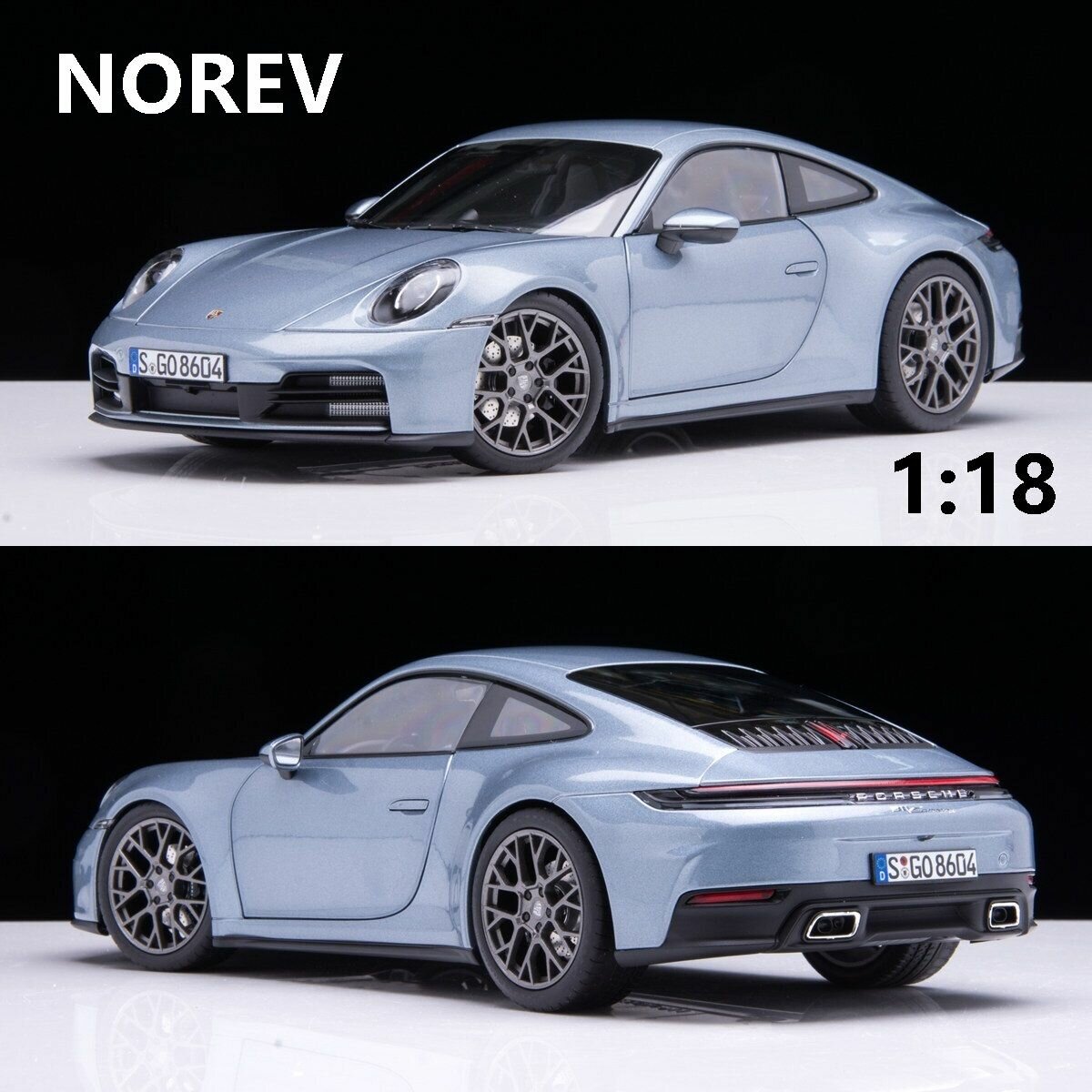 1:18 NOREV Porsche 911 Carrera 2025 новая модель спортивного автомобиля из легкого сплава