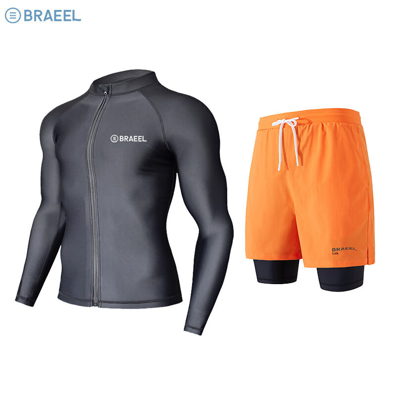 Корейский защитный костюм для мужчин, двухкомпонентный, с длинными рукавами и длинными брюками, гидрокостюм для снорклинга, купальный костюм для пар, костюм для серфинга, быстросохнущий костюм для дайвинга