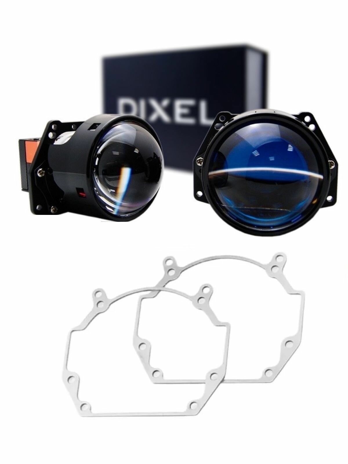 Bi Led линзы 5000k для Audi A4 B6 2000-2006 / билед с переходными рамками на Ауди А4Б6 / светодиодные biled 3 чипа