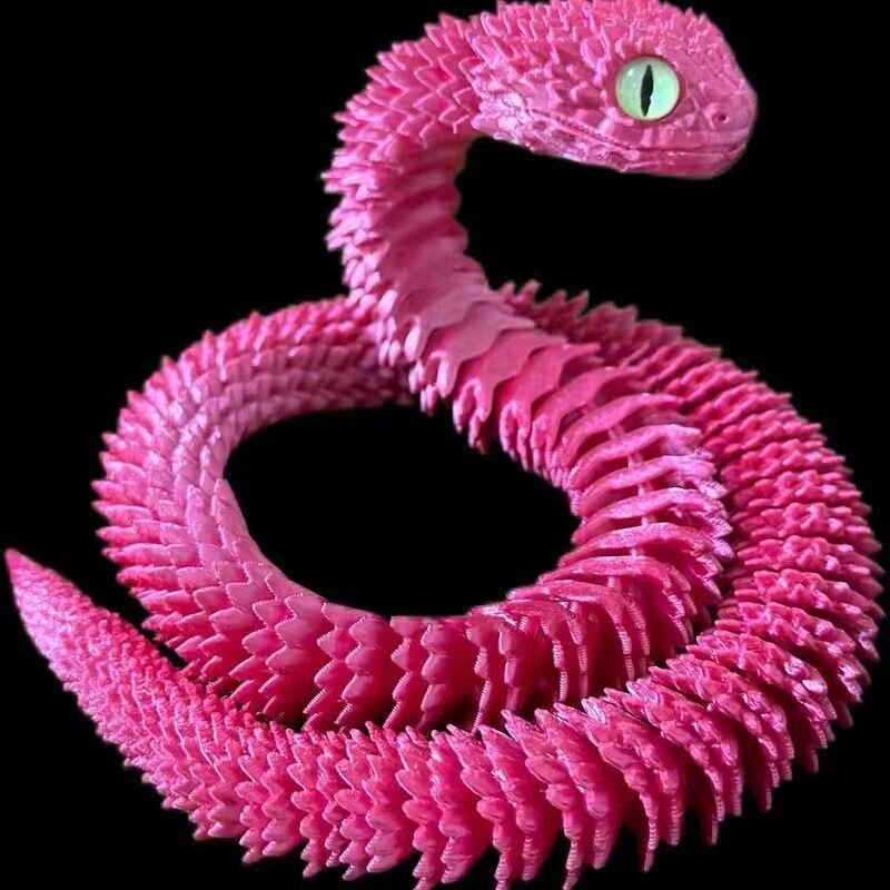 3D-печатная реалистичная змея с подвижными глазами, деформируемая змея, DIY изысканная ностальгическая реалистичная модель игрушки