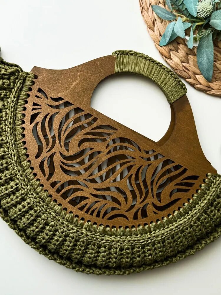 Деревянные боковины для сумки 34х28см (узор 01)