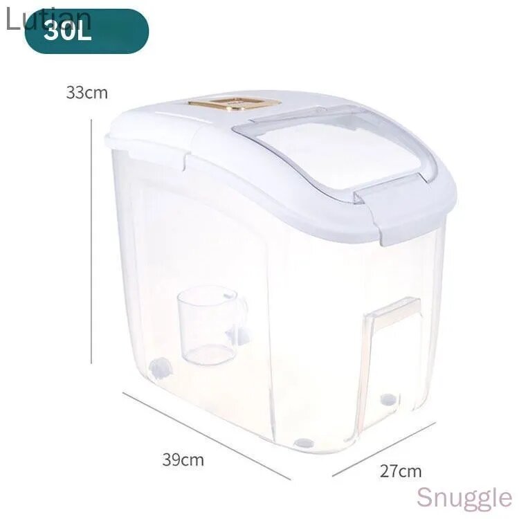 Контейнер для корма для домашних животных,50-литровый( около 25 кг) белый контейнер для корма домашних животных - большая емкость для хранения