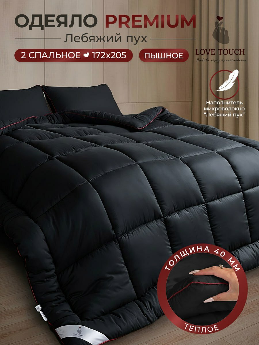 Одеяло 2 спальное 172х205 см всесезонное Love Touch 300гр/м2